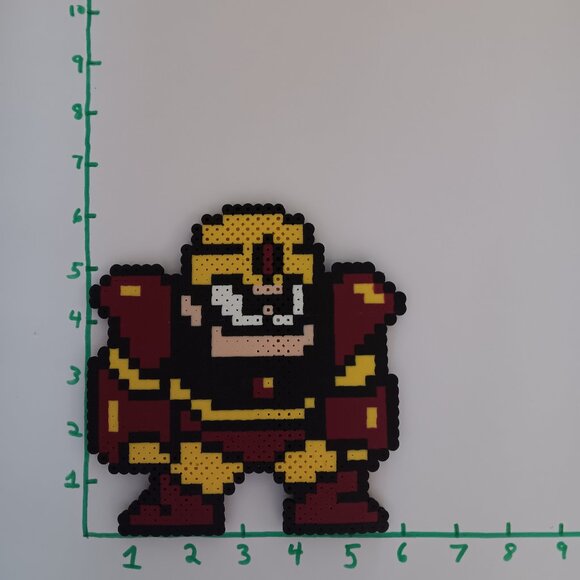 Perler, Megaman, capcom | Wall Decor | Perler Bead Art Of Guts Man From ...